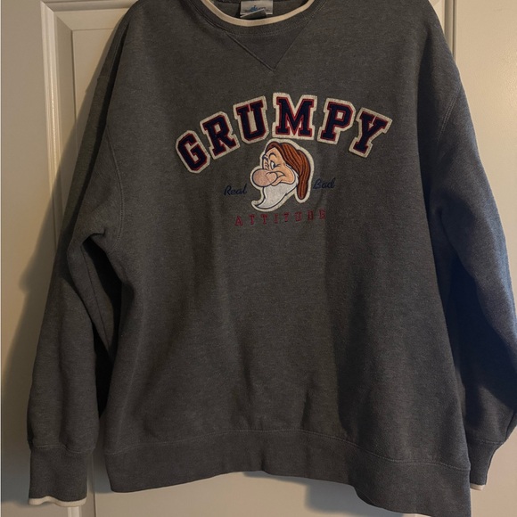 Disney | Tops | Disney Grumpy The Dwarf Grey Sweatshirt | Poshmark